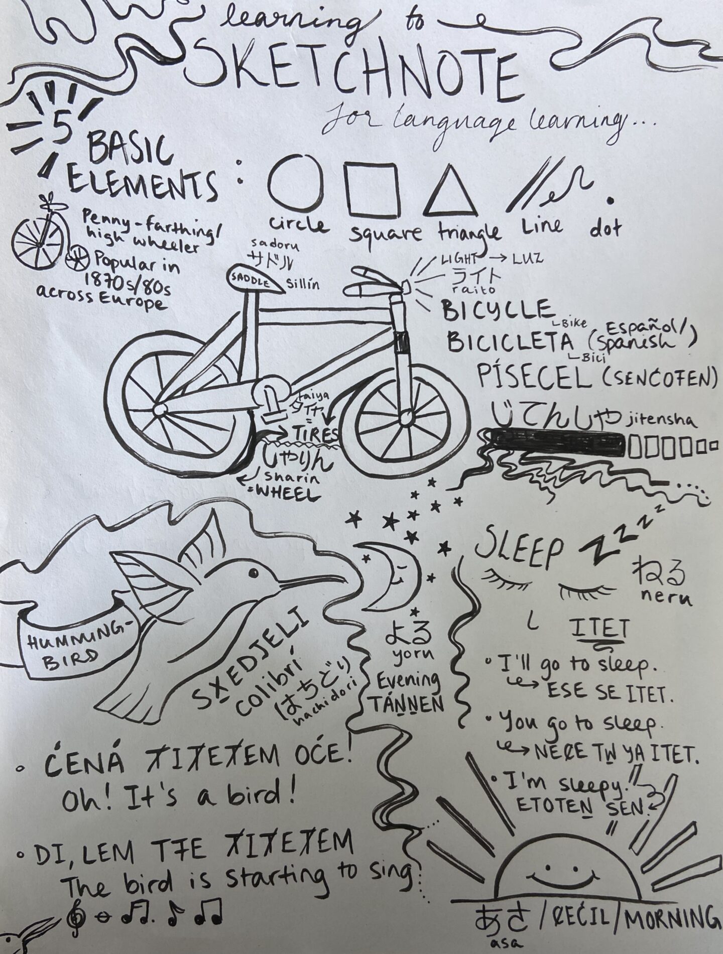 Sketchnotes for Language Learning – Sweet Bean Education Station